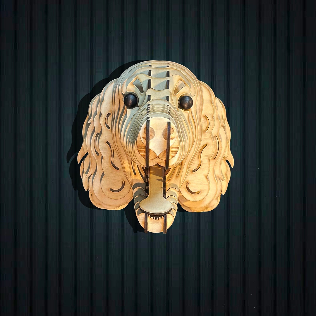 SPRINGER SPANIEL, 3D Laser Cut Animal Trophy / Puzzle, Wall Decor, Wall ...