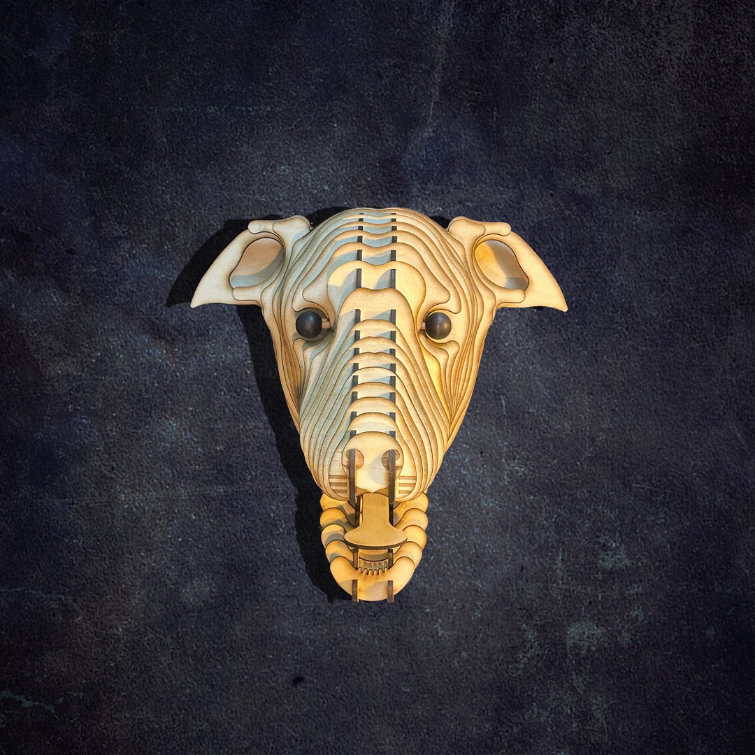 GREYHOUND, 3D Laser Cut Animal Trophy / Puzzle, Wall Decor, Wall Art ...