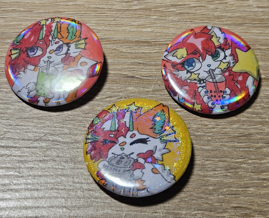 HOLOGRAM Custom Handmade Furry Pins! - Etsy