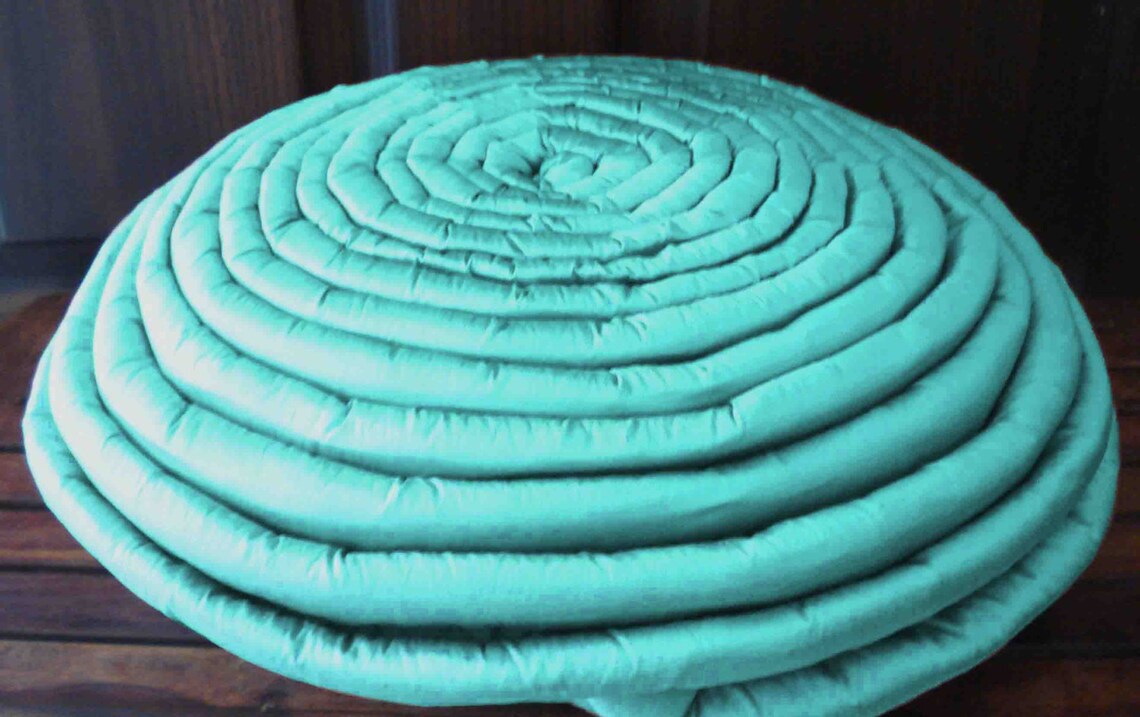 Home Decor Blue Round Pillow Circle Stripe Filled Cushion in - Etsy