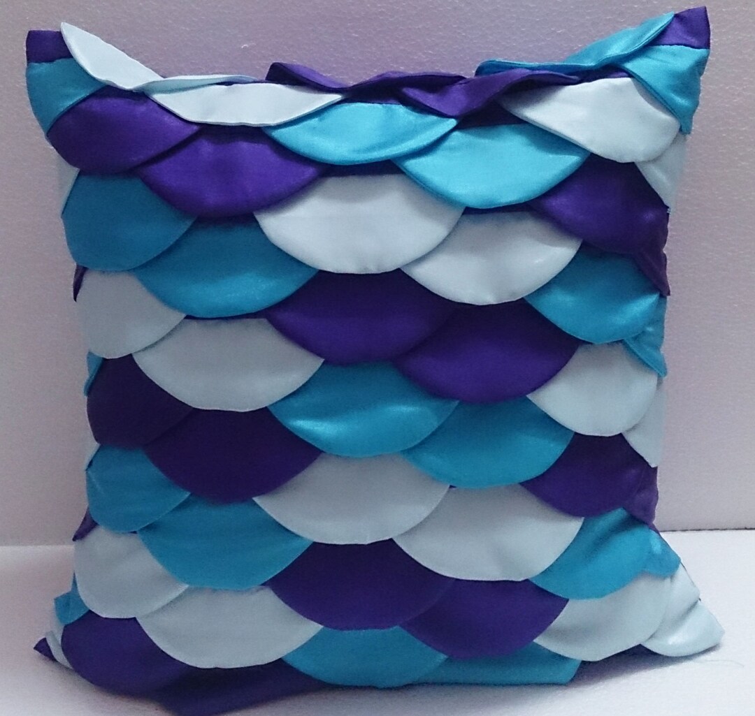 Personalized Mermaid Pillow Cover Blue Throw Pillow Custom 16x16 ...
