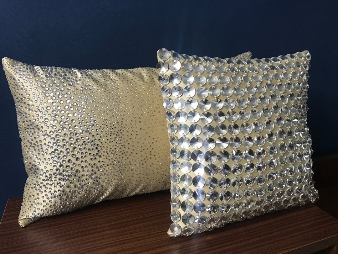 Handmade Pillow, Swarovski Crystals, Deco Rhinestones, Art Deco ...