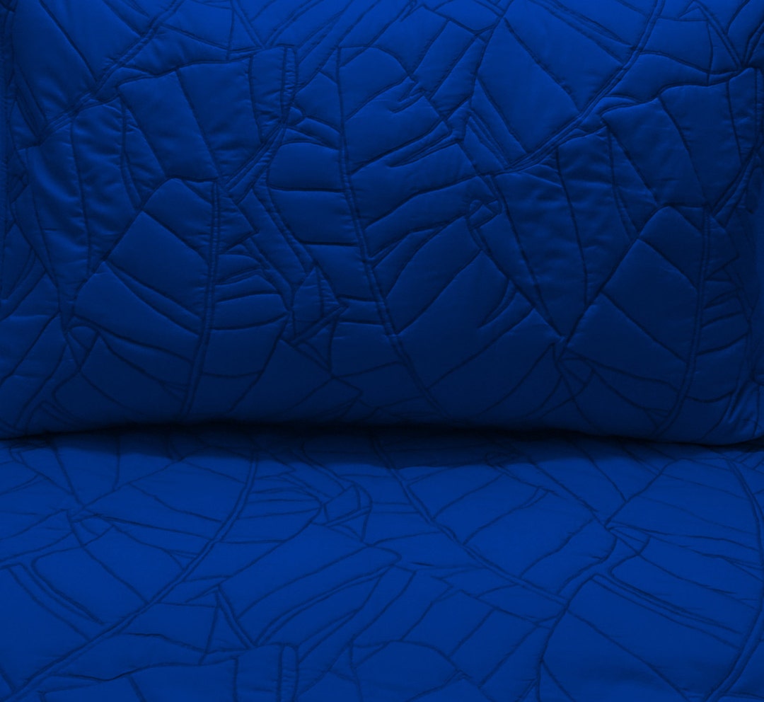 Lightweight Bed Coverlet King Size, Reversible Quilts Solid Blue Quilt ...