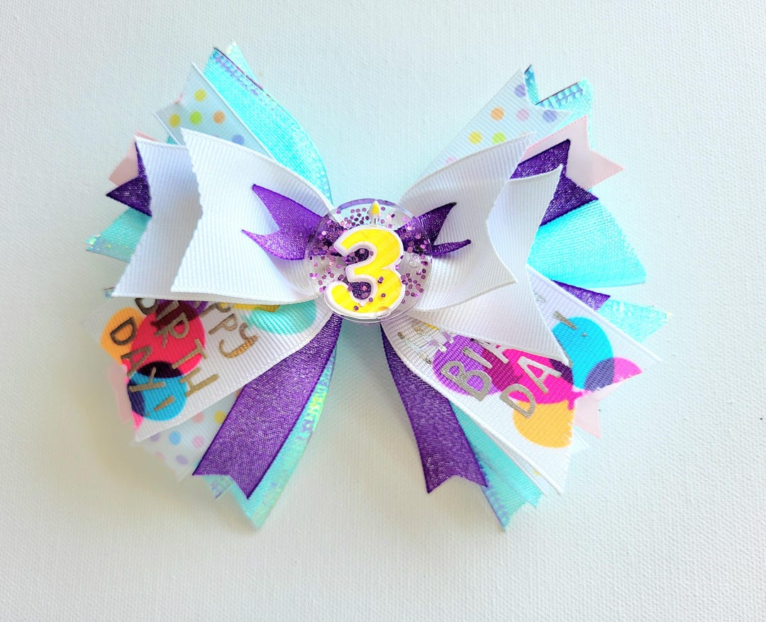 Customizable Birthday Bows for Kids - Boutique Birthday Bows ...