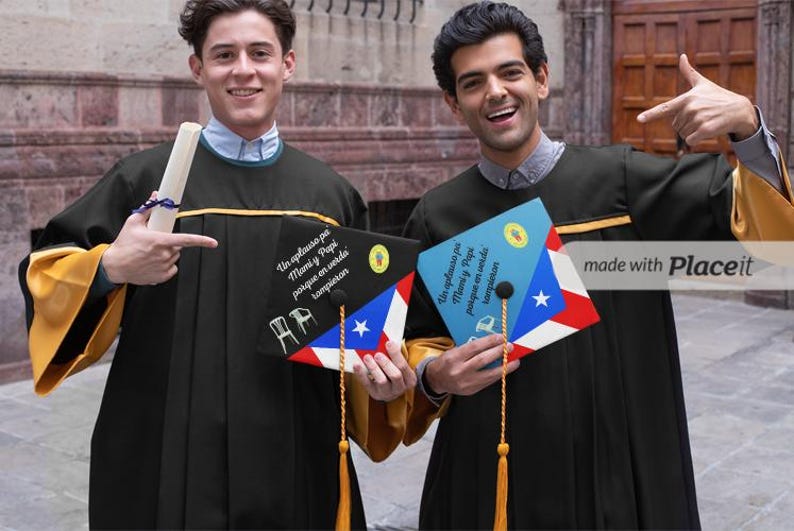 Puerto Rican Flag Graduation Cap Topper Inspired by Bad Bunny Album ...