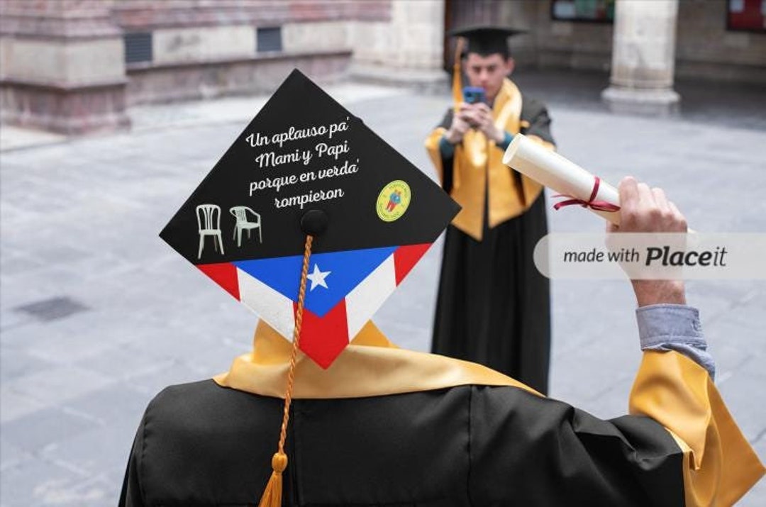 Puerto Rican Flag Graduation Cap Topper – Inspired by Bad Bunny Album ...