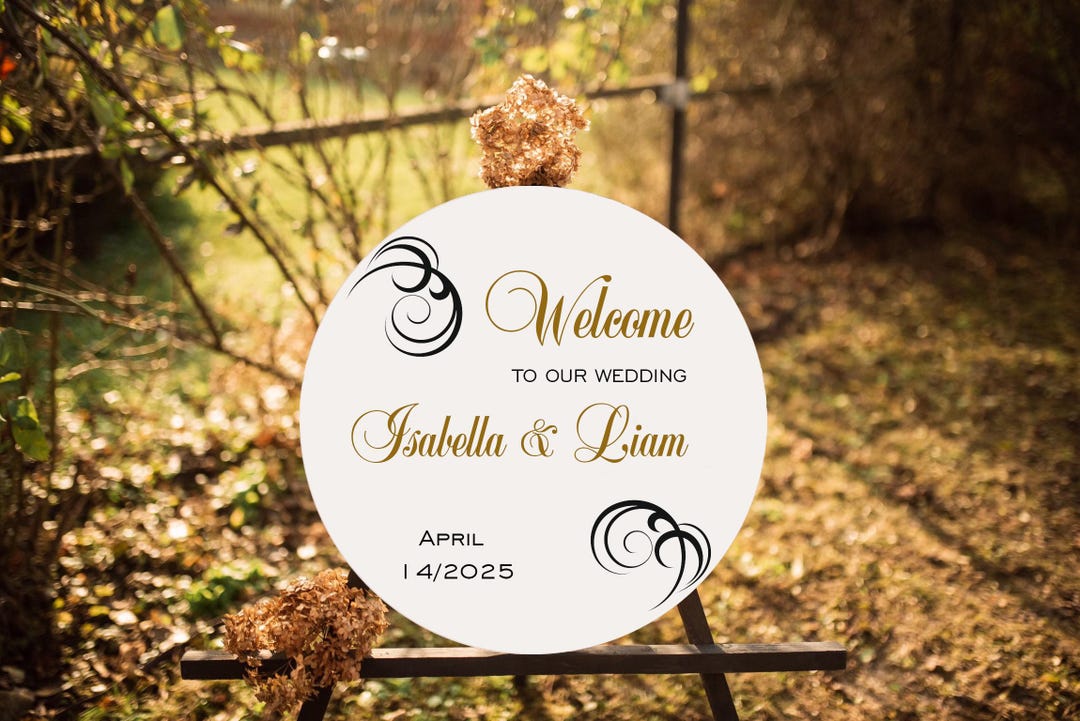 Rustic Chic Wedding Welcome Sign – Customizable With Floral or Wooden ...