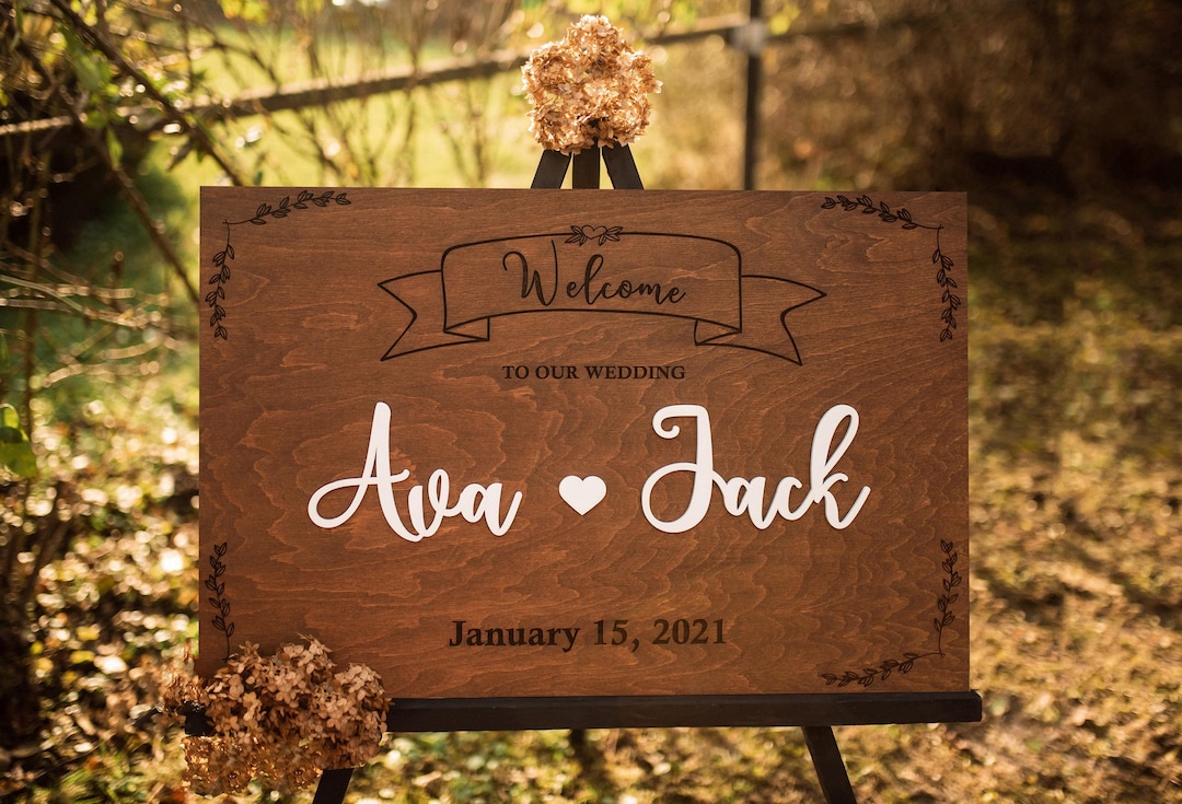 Personalized Wedding Welcome Sign - Custom Fall Wedding Decor ...