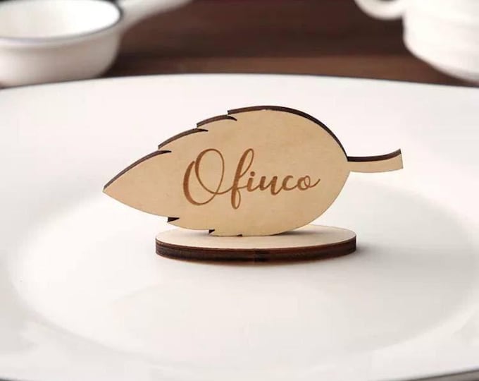 Personalized Wooden Name Signs – Custom Wedding Place Cards, Name Tags ...