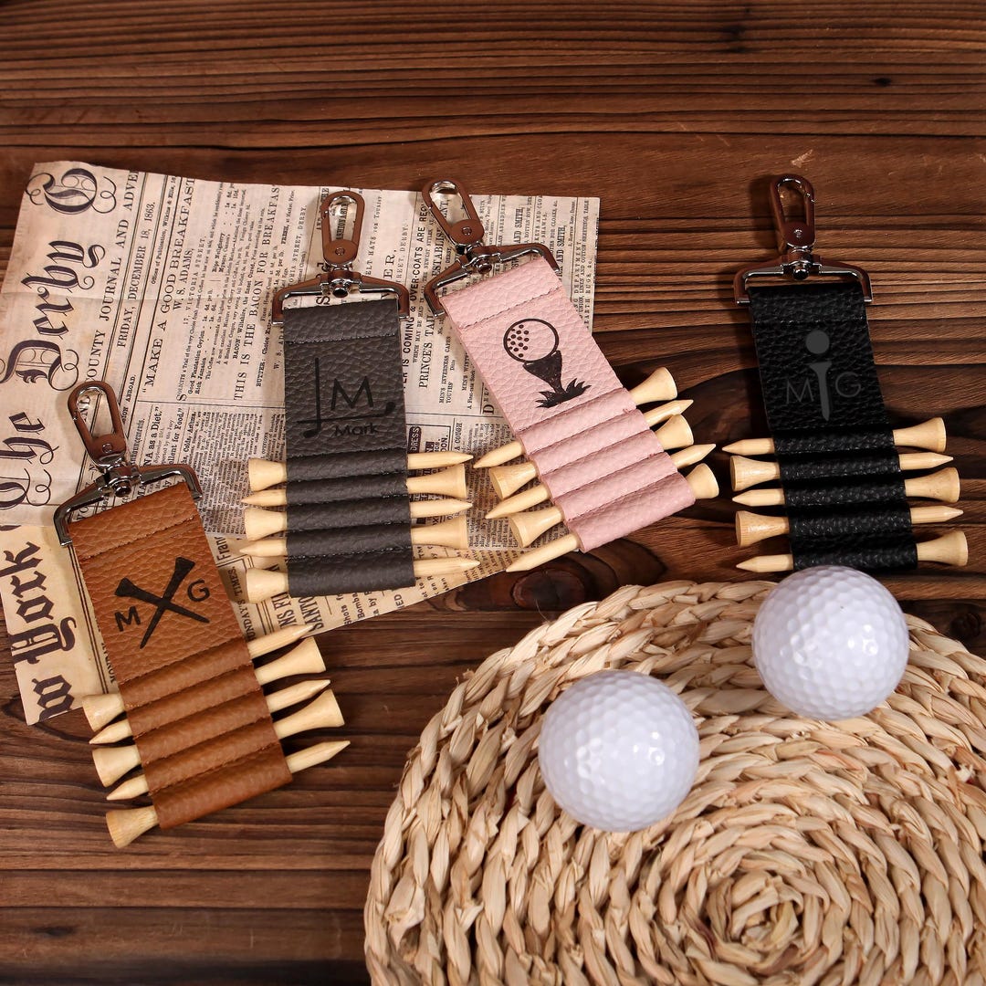 Custom Leather Golf Tee Holder Bag Personalized Golf Tees Tag Leather ...