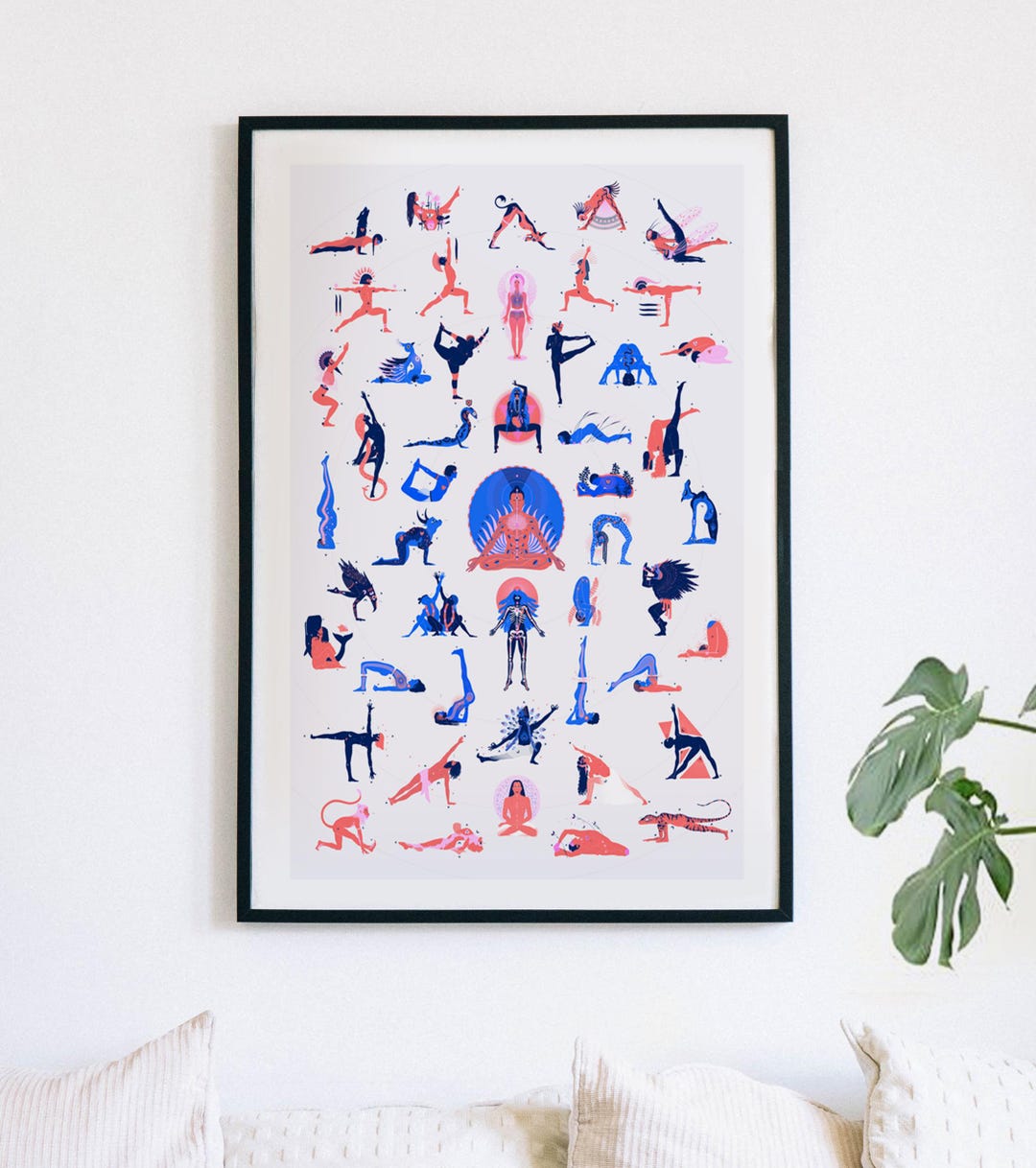 Yoga Poster - 50 Yoga Postures - Asanas - Fine Art Giclee Wall Decor - Etsy