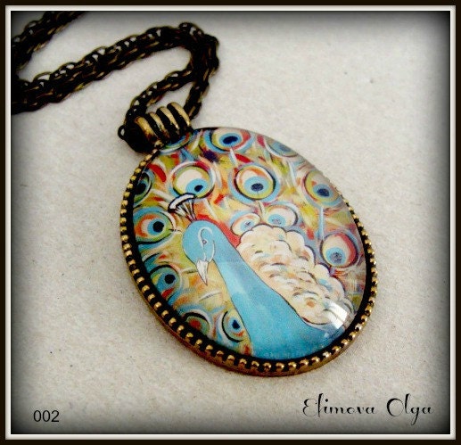 Stunning Peacock Pendant Necklace - Etsy