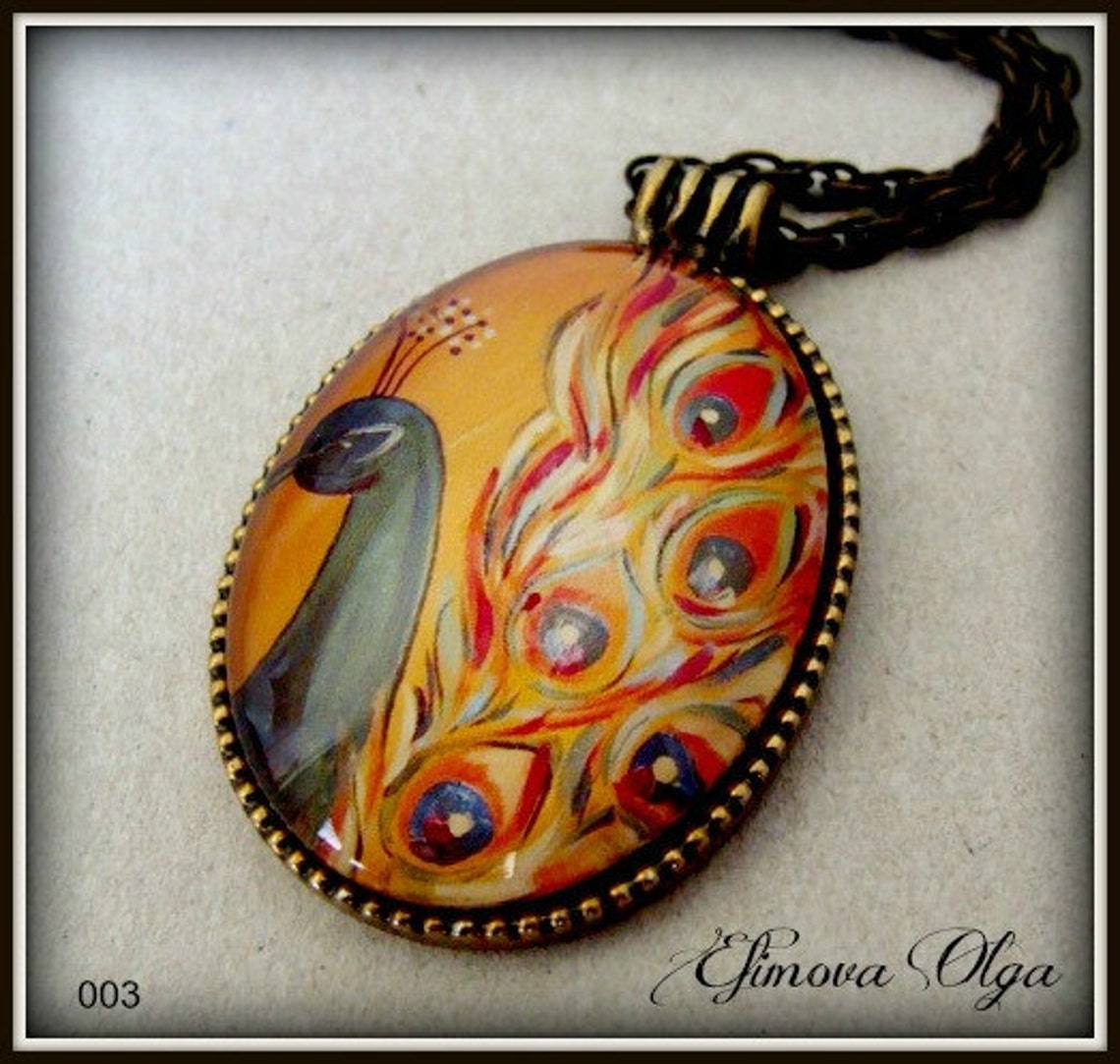 Stunning Peacock Pendant Necklace - Etsy