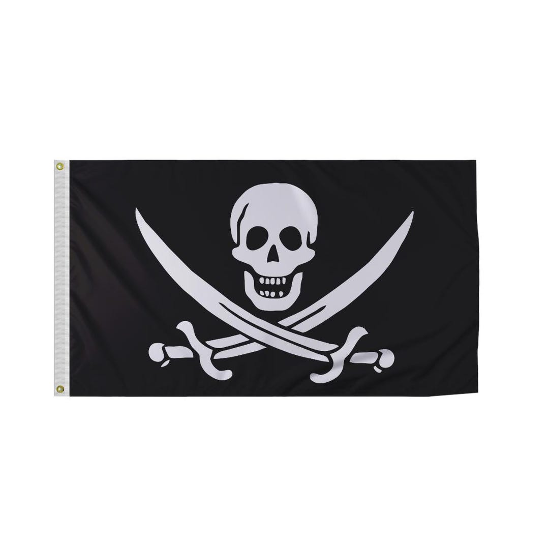 Calico Jack Pirate Flag: Rackham Crossed Swords Banner - Etsy