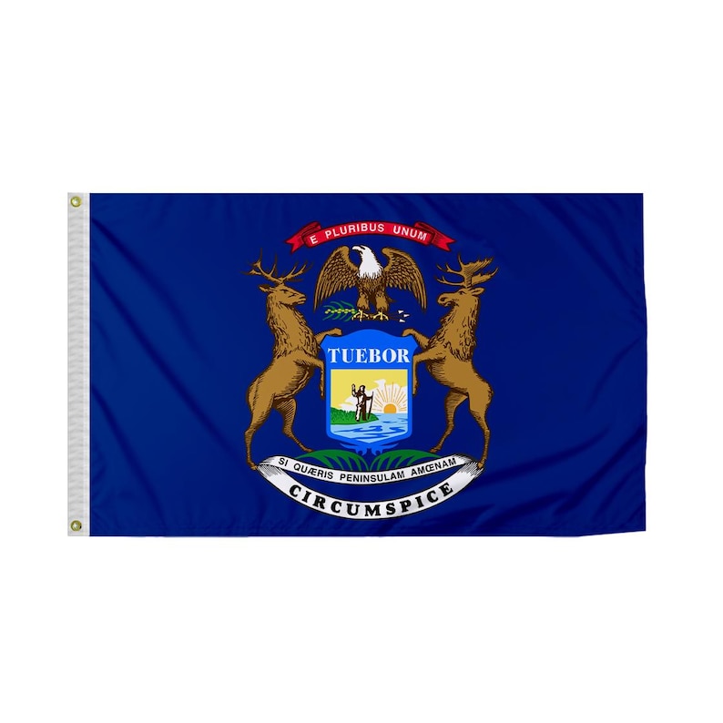 Michigan State Flag: Nylon With Brass Grommets - Multiple Sizes - Etsy