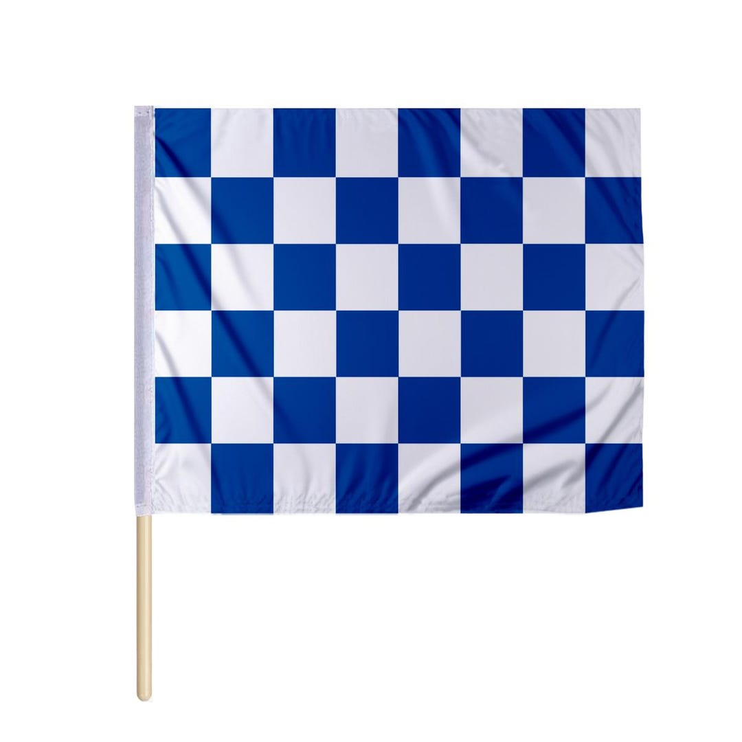 Racing Stick Flags Blue White Checkered Go Kart Track Sports Gift for ...