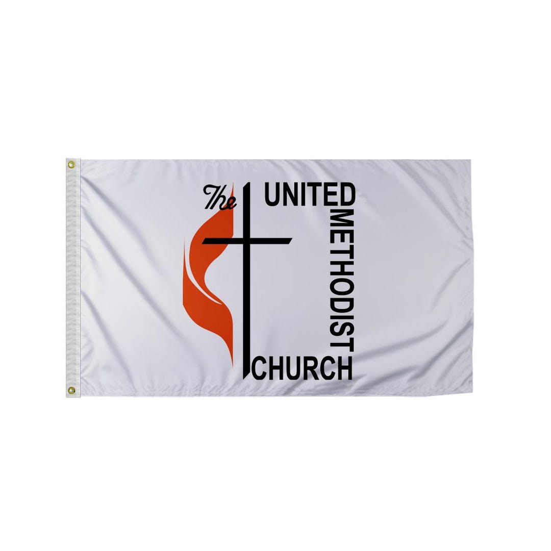 United Methodist Church Flag: UMC Cross and Flame, Nylon 200D, Various ...