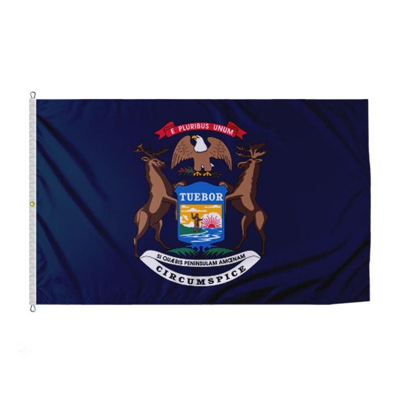 Michigan State Flag: Nylon With Brass Grommets - Multiple Sizes - Etsy