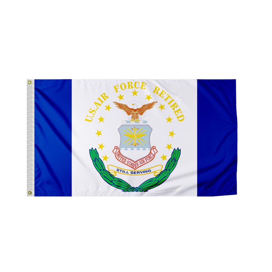 Retired Air Force USAF Military Flags Heavy Duty Brass Grommets Retd ...