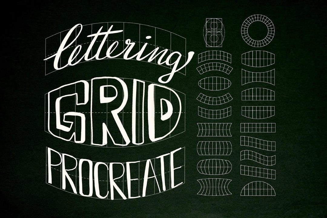 Lettering Grids for Procreate, Lettering Grid Procreate Stamps, Letter ...