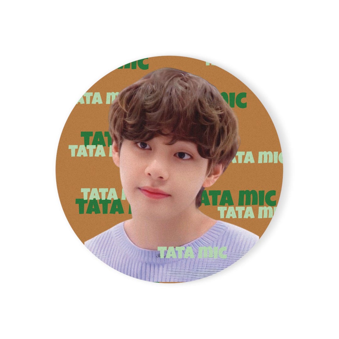 BTS Coaster, Tata Mic Face Meme, Cork Back Kim Taehyung, V - Etsy