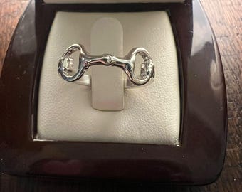 Personalized Snaffle Bit Horse Ring - Sterling Silver 925/brass, Custom Engraving, Unique ...