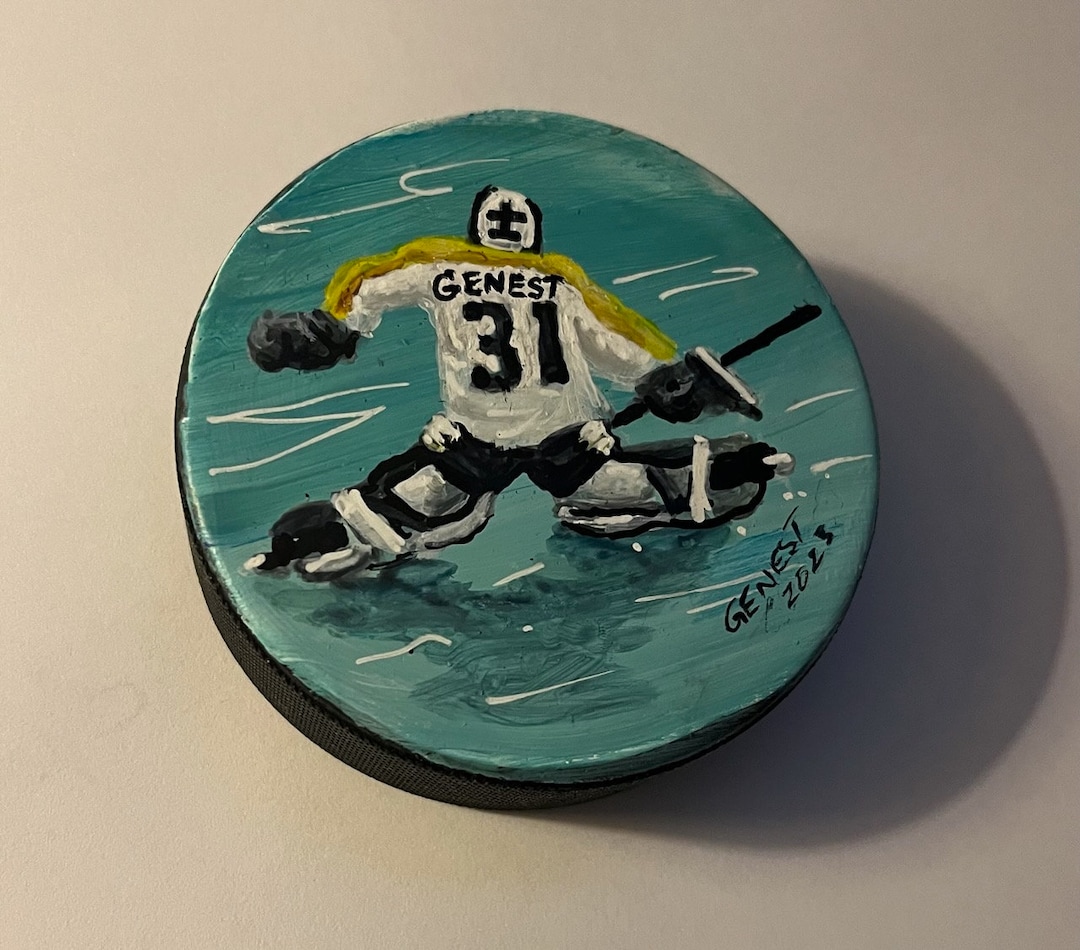 Custom Hand Painted Hockey Puck Gift Hockey Hockey Painting ...