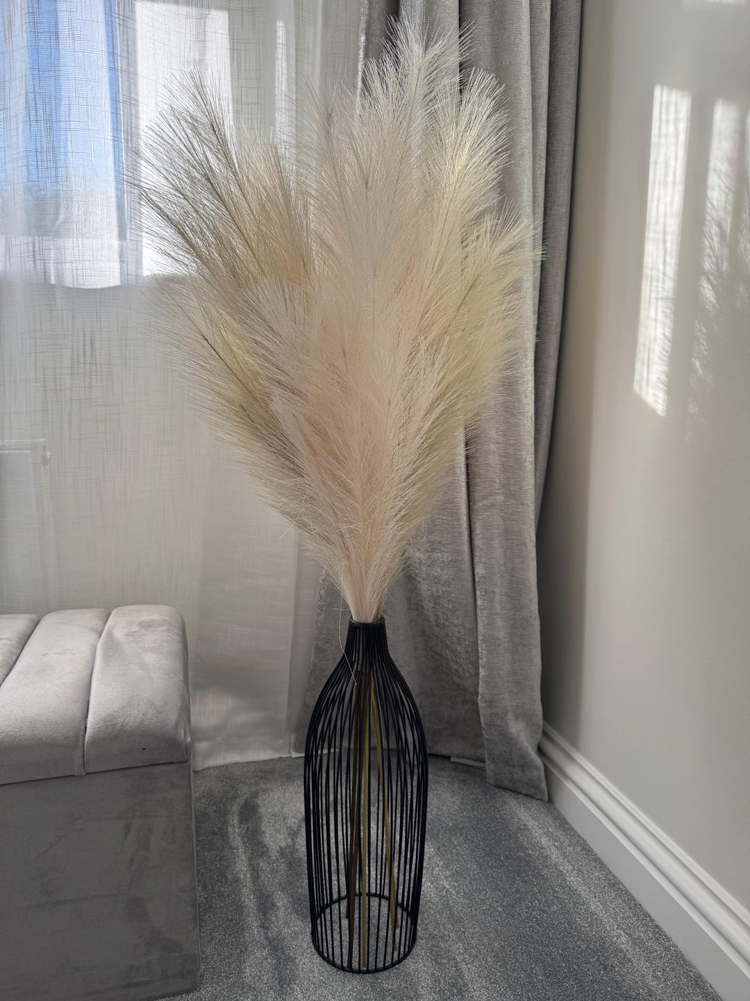 Pampas Grass and Vase Set, Vase Included, 5 Pampas Included, Decor ...