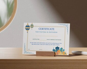 Ramadan Kids Completion Certificate, Achievement Award, Muslim Kids ...