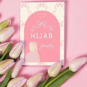Digital: Girl’s Hijab Welcome Sign Template | Pink Bow Design - Etsy