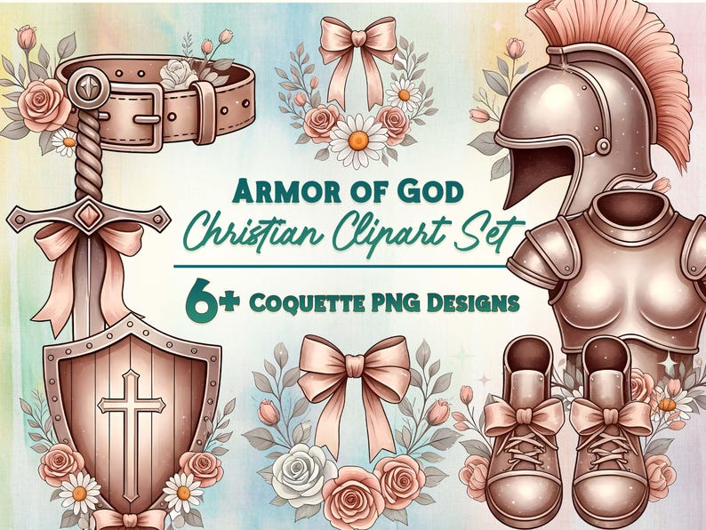 Armor of God PNG Set: Coquette Christian Clipart (digital Download) - Etsy
