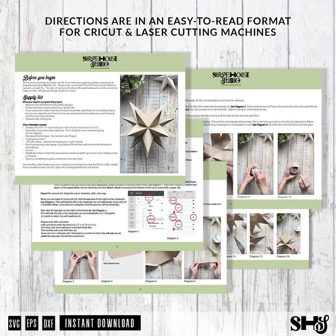 3D Moravian Star DIY SVG | Paper Star Cut File | 3D Paper Star ...