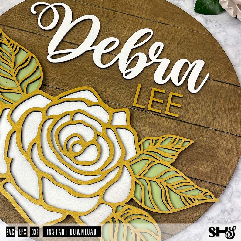3D Flower Sign Bundle Laser Cut SVG | Flower 3D Wooden Sign | Floral ...