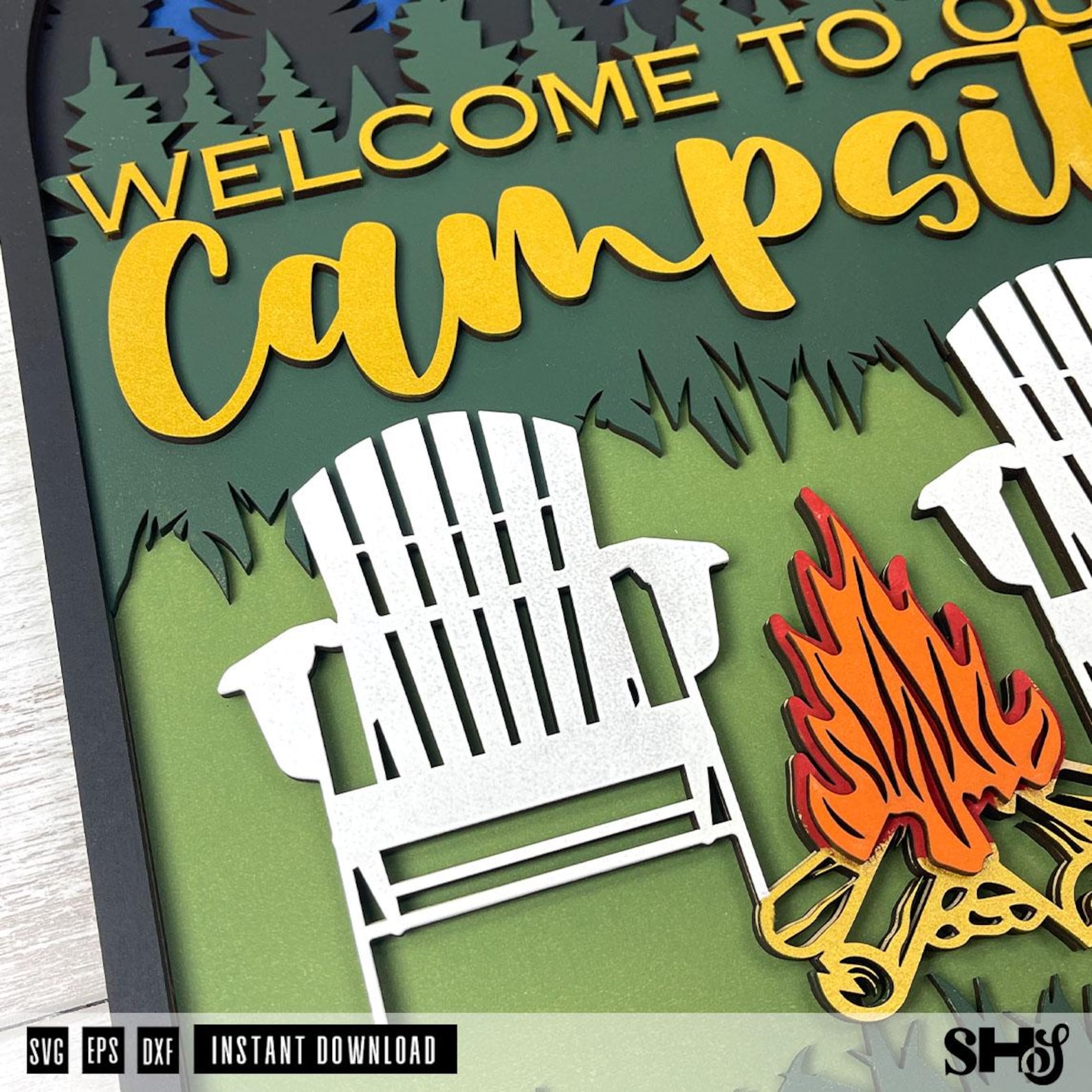 Camp Sign Laser Cut File | Campsite Sign SVG | Fire Pit Sign | Camper ...