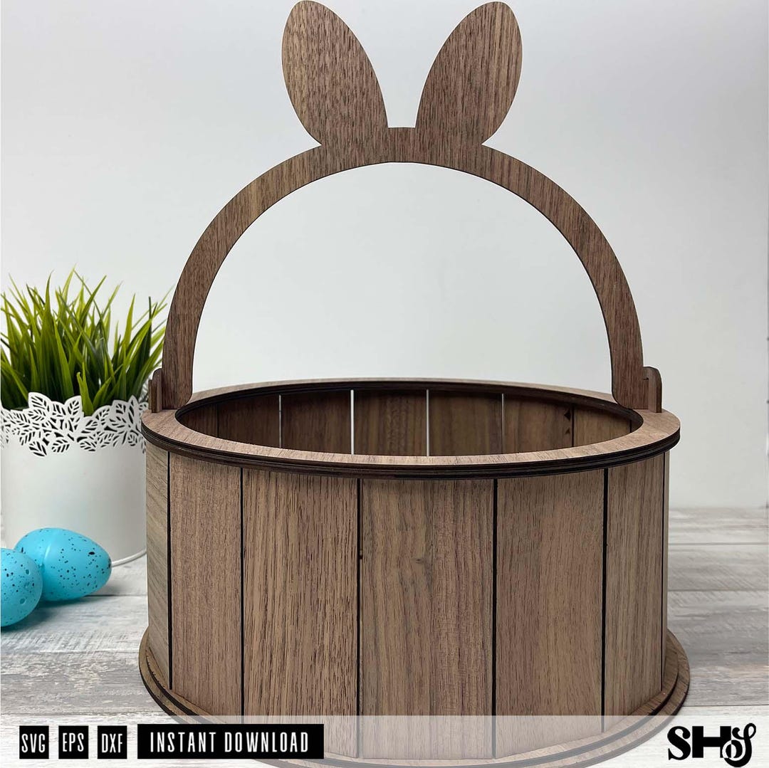 Easter Basket Laser Cut File | Easter Basket SVG | Basket Laser Cut ...