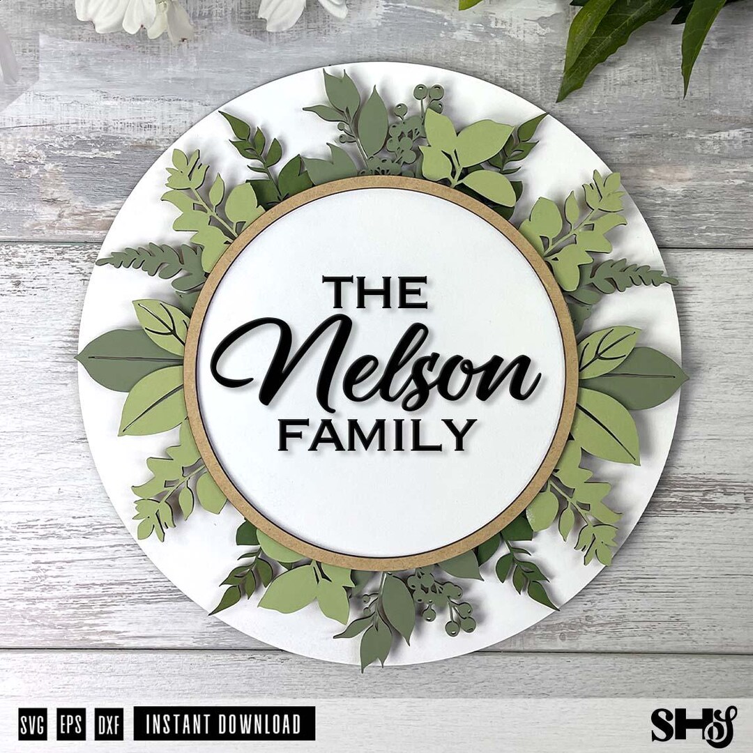 3D Family Name Sign SVG | Family Name Wooden Sign | Layered Family Name ...
