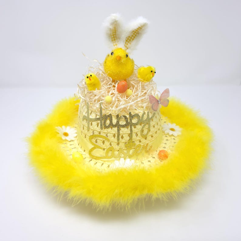 Handmade Happy Easter Bonnet, Cute Hatchling Chick, Boys Girls Easter ...