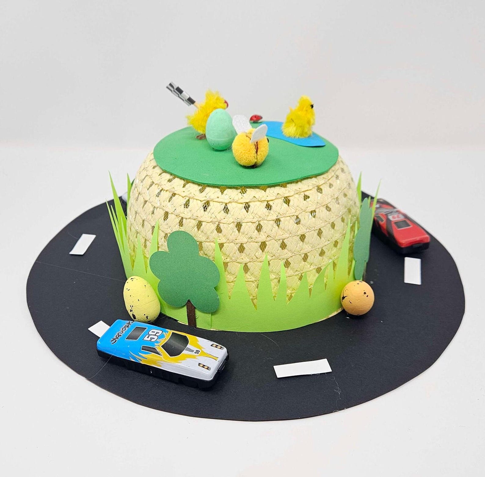 DIY Make Your Own Race Car Easter Bonnet Hat Kit Easter Egg Hunt Party ...