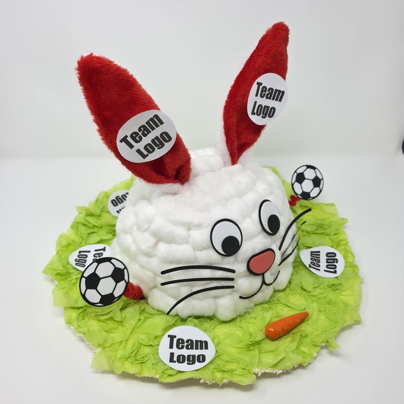 Handmade Fluffy Bunny Rabbit Easter Football Bonnet, *any Football Team ...