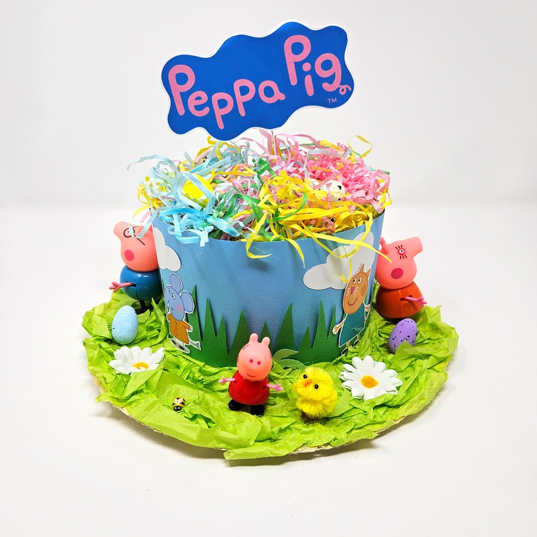 Handmade Peppa Pig Easter Bonnet, Girls Easter Hat, Girls Party Hat ...