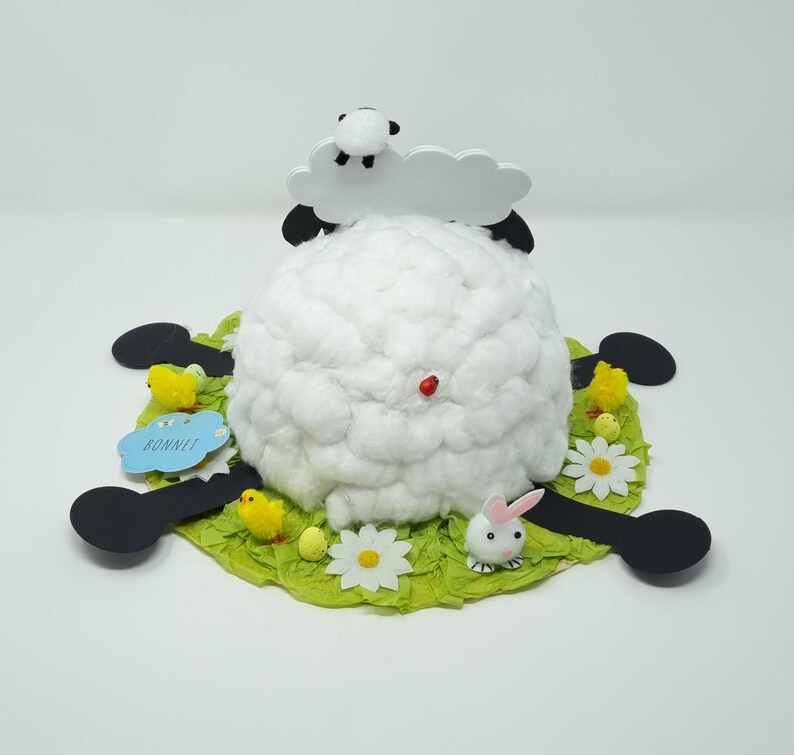 DIY Make Your Own Fluffy Sheep Easter Bonnet Craft Kit Activity Pack ...