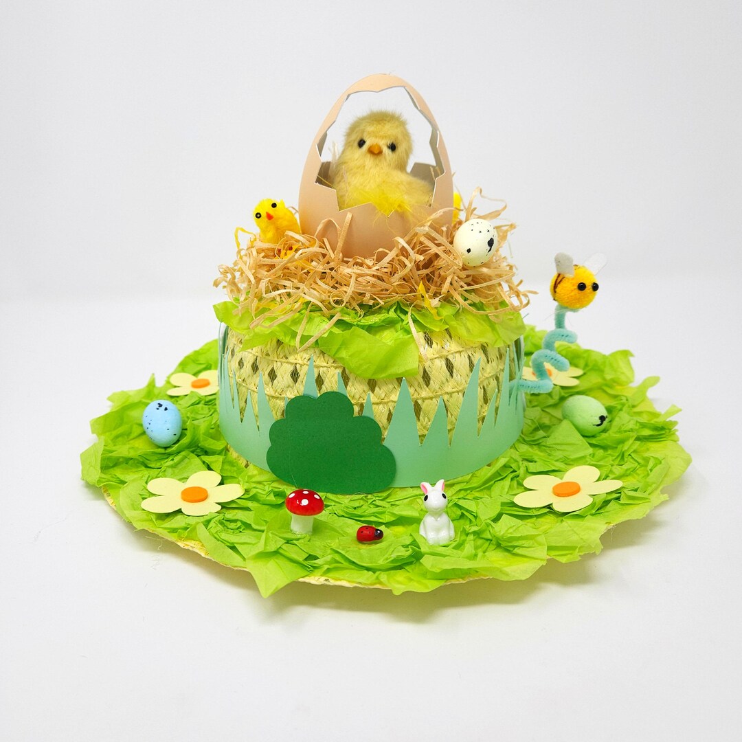 DIY Make Your Own Easter Chick Nest Bonnet, Easter Crafts Activity Pack ...
