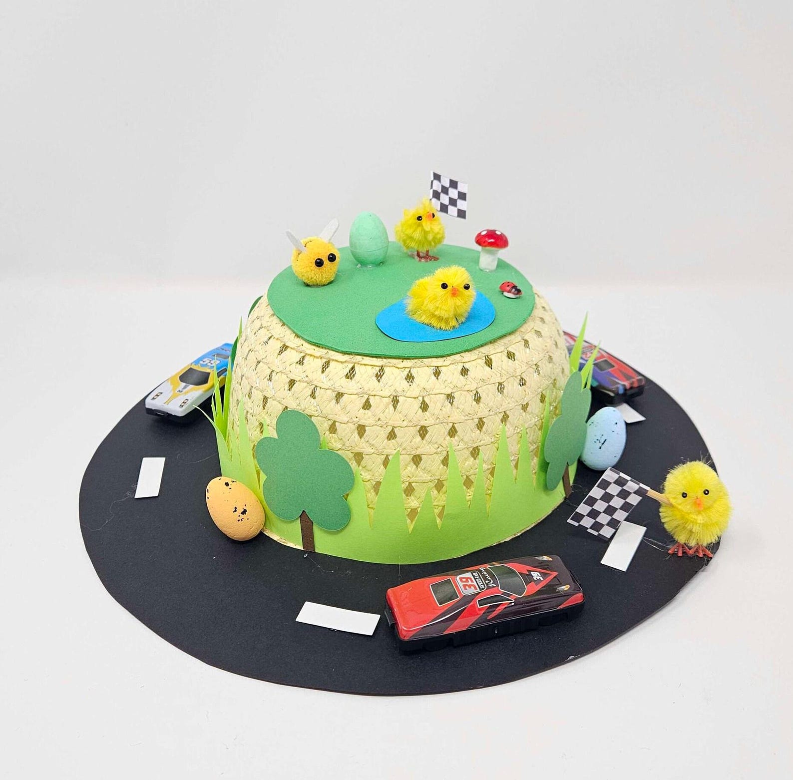 DIY Make Your Own Race Car Easter Bonnet Hat Kit Easter Egg Hunt Party ...