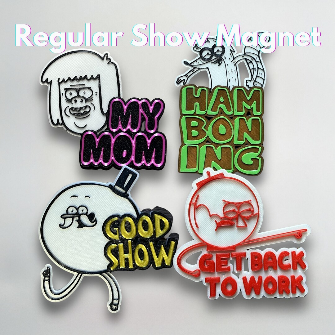 Regular Show Fridge Magnets 3D Printed Rigby, Muscle Man, Pops, and ...