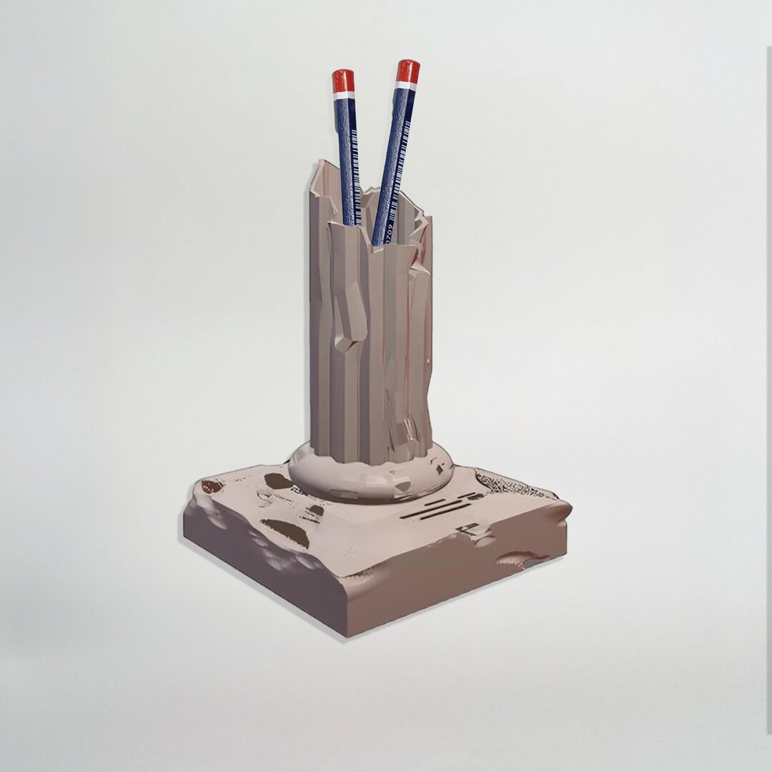 3D Printed Antique Column Pen Holder 15cm Tall Elegant Desk Organizer ...