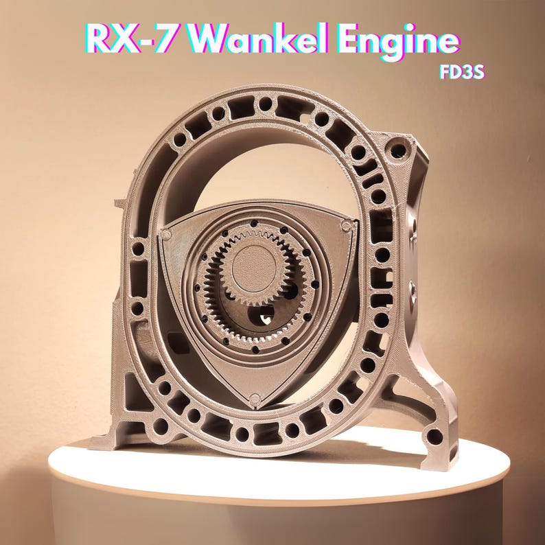 3D Printed Mazda RX-7 Wankel Engine Model, Unique Desk Accessory for Car Enthusiasts and ...