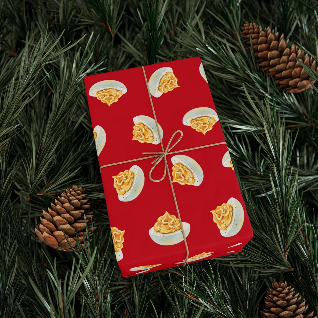 Deviled Egg Wrapping Paper, Gift Wrap, Party Supplies, Seasonal Crafts ...