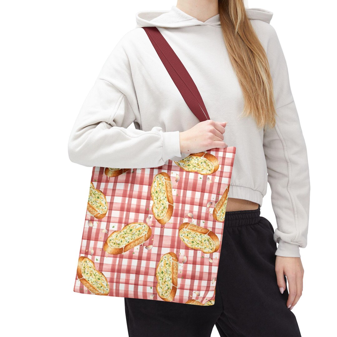 Garlic Bread Pattern Tote Bag - Fun Italian Food Lover Gift, Carry-all ...