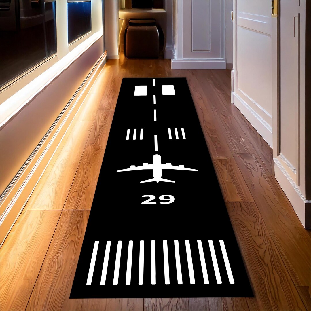 Interactive Runway Road Rug | Kids Airplane Play Mat | Fun Flight Game ...