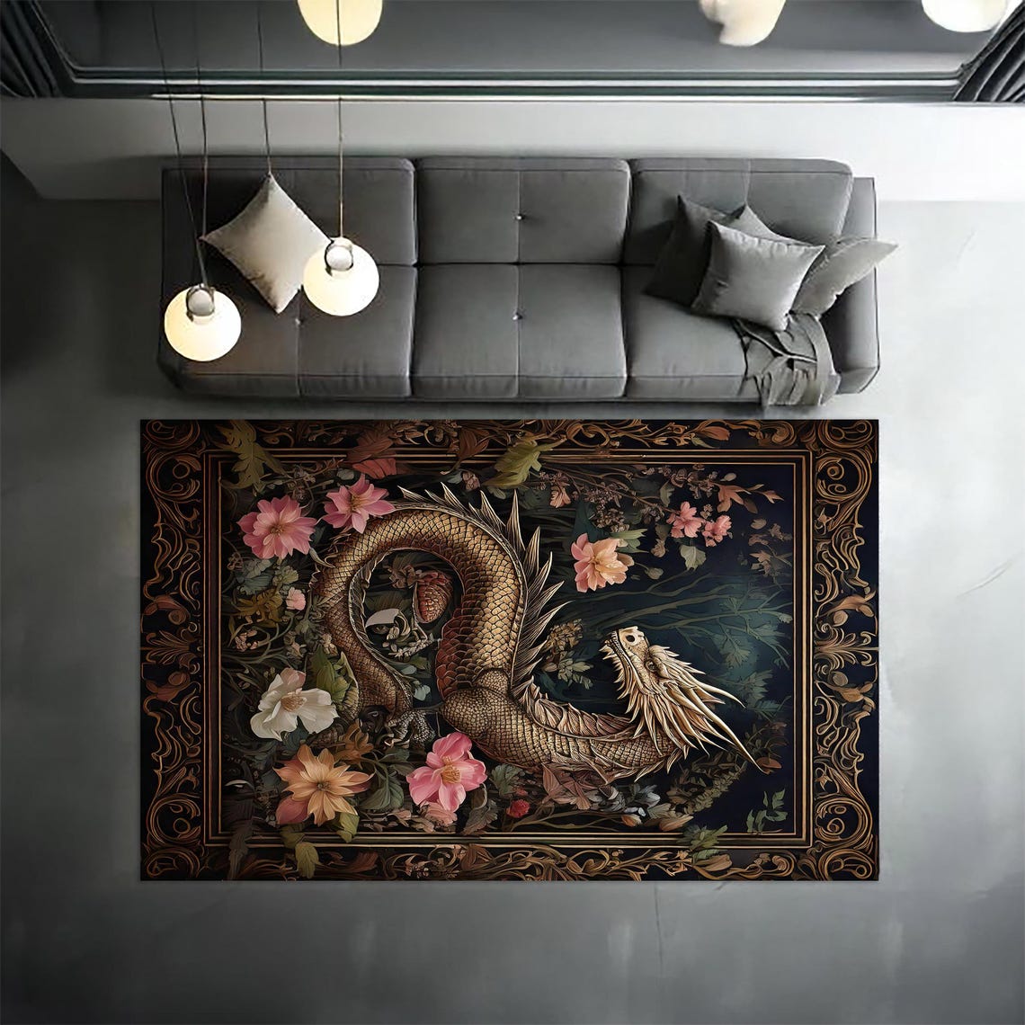 Fantasy Area Rug | Dark Academia & Fairycore Decor | Gothic Book Nook ...